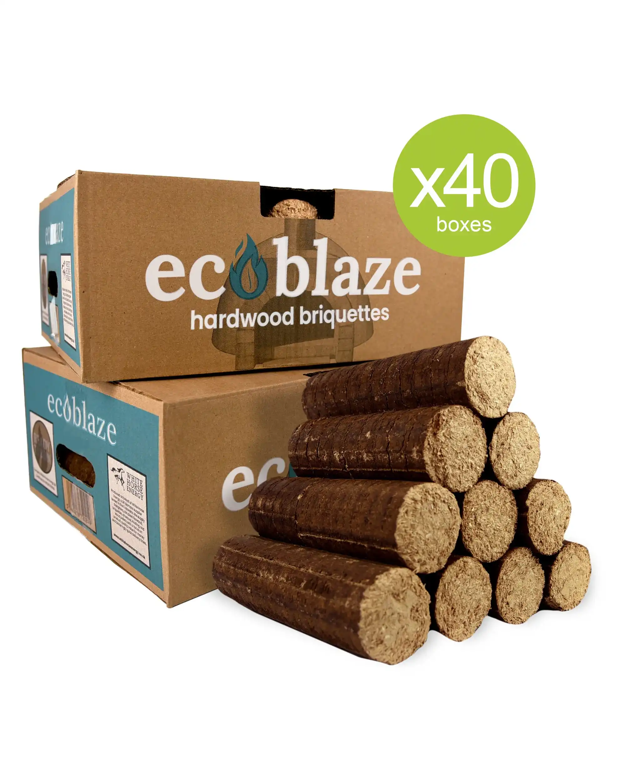 Ecoblaze Boxed Hardwood Briquettes - 40 Boxes